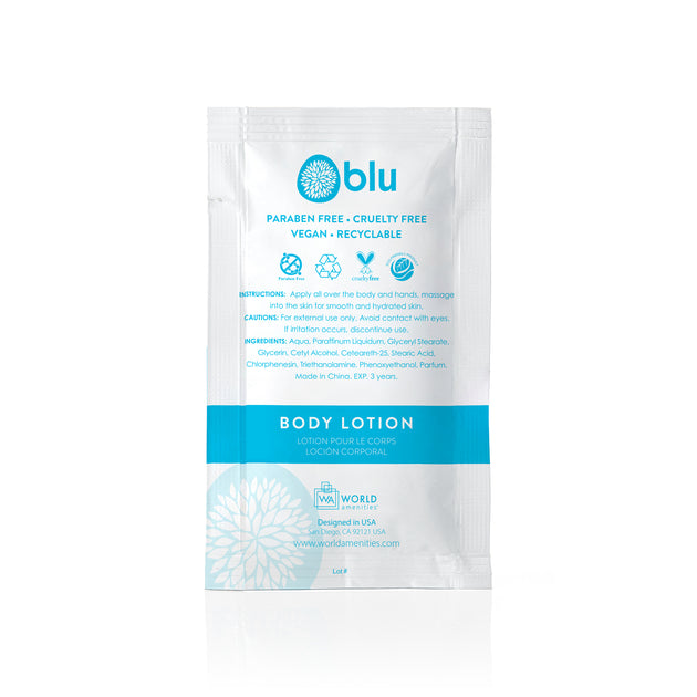 blu Liquid Sachet Body Lotion 0.33 fl oz/10 ml – World Amenities